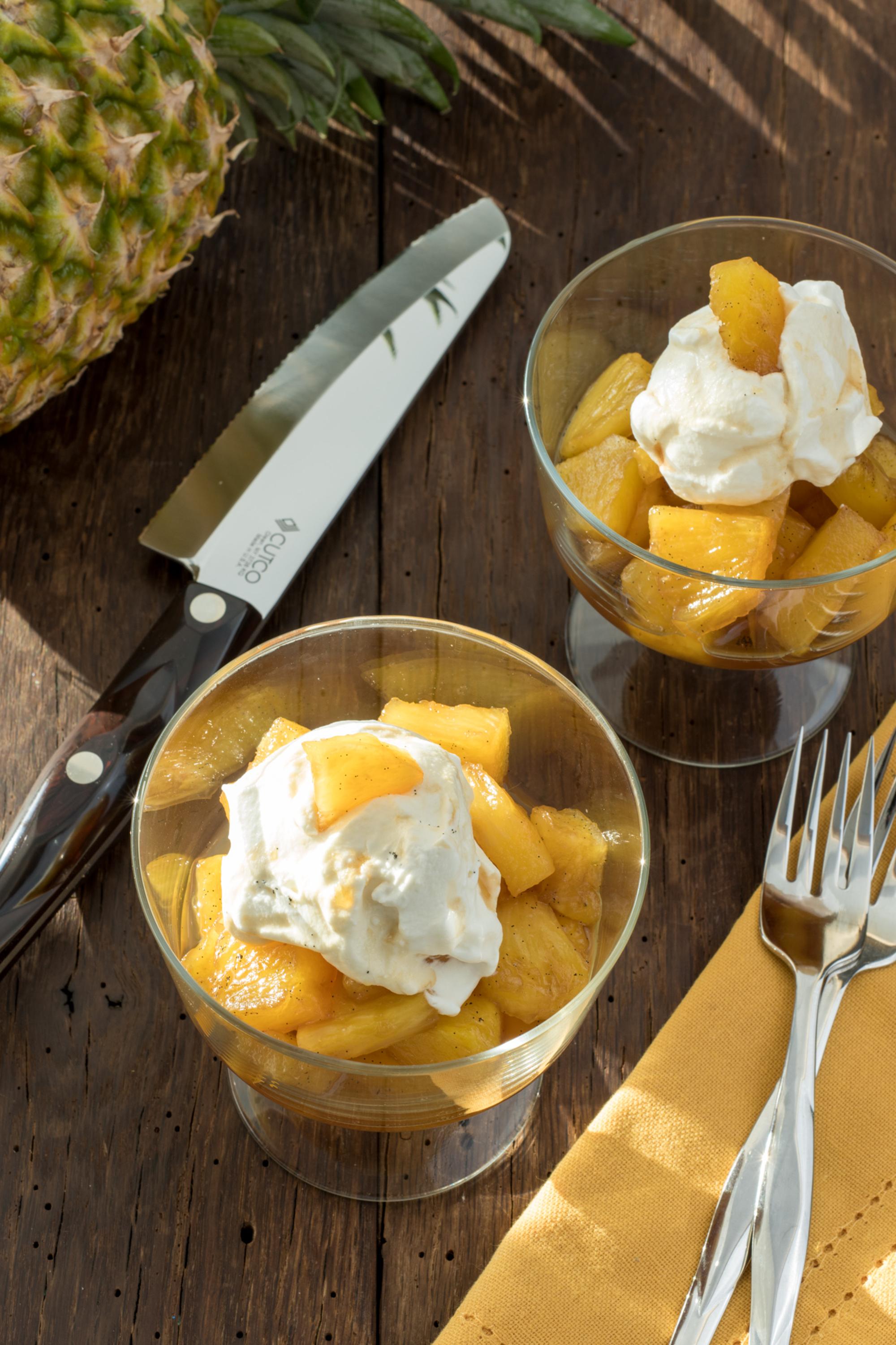 Rum-Poached Pineapple