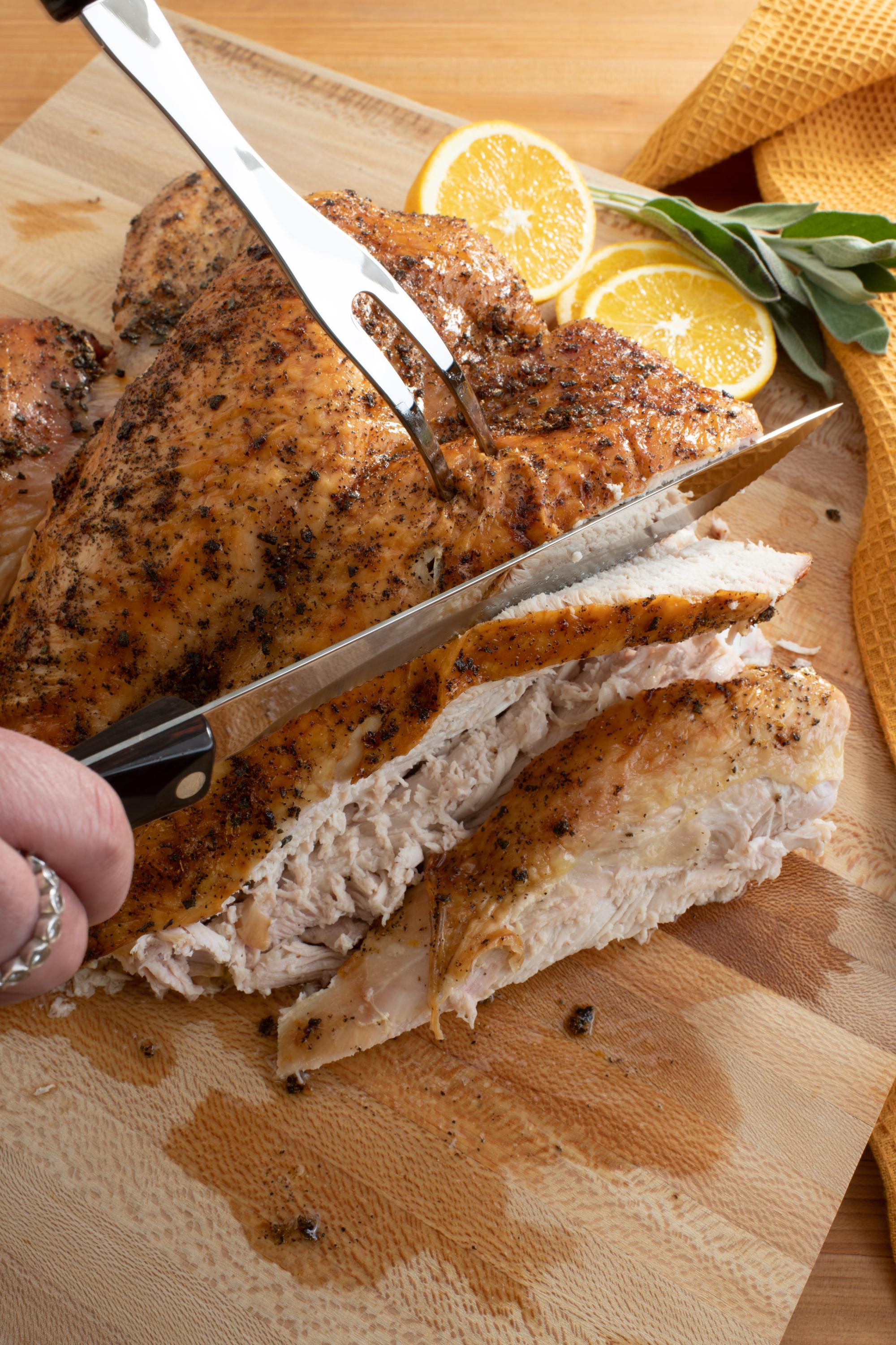 Roasted Spatchcocked Turkey With Orange and Sage