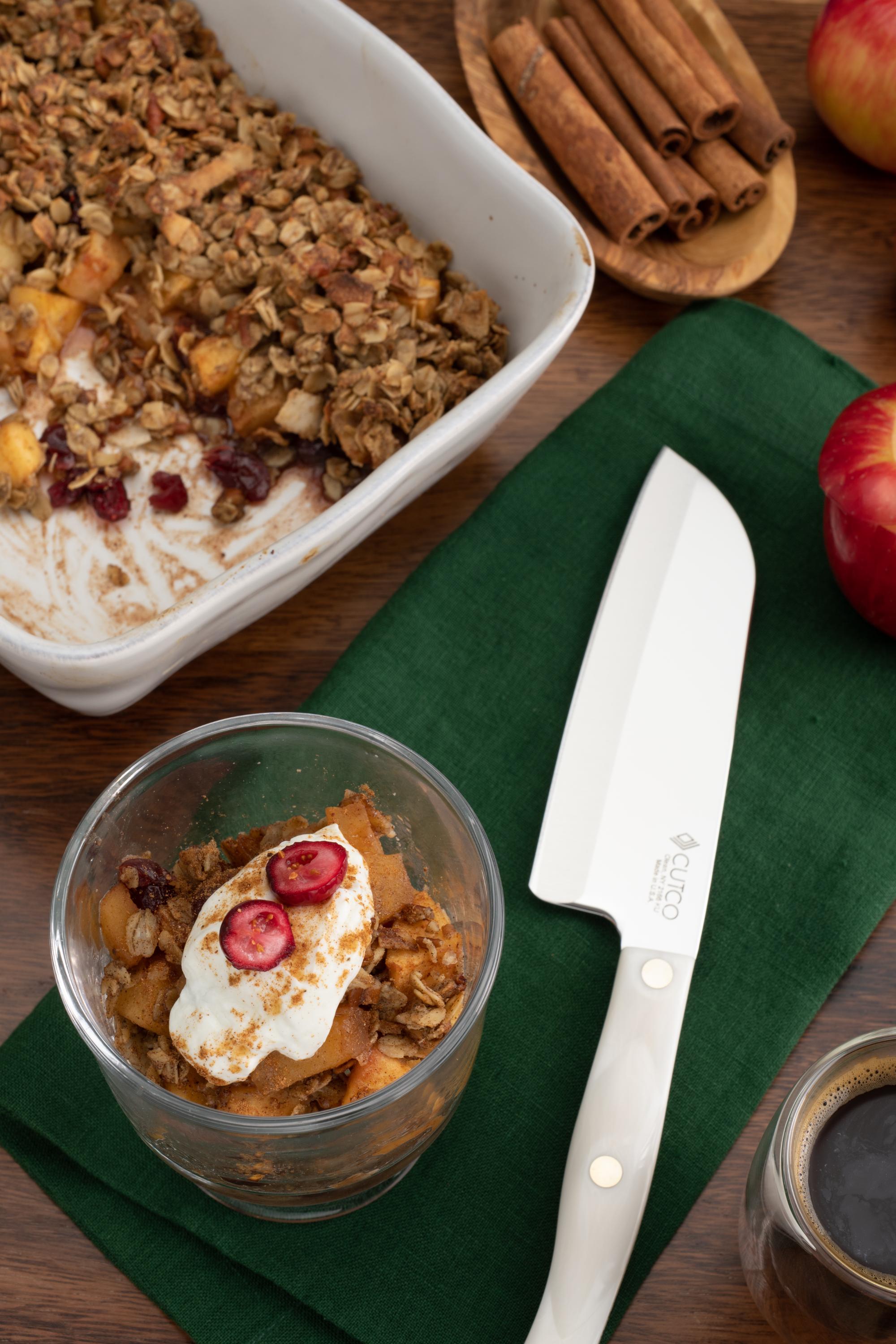 Spiced Apple Cranberry Granola Crisp