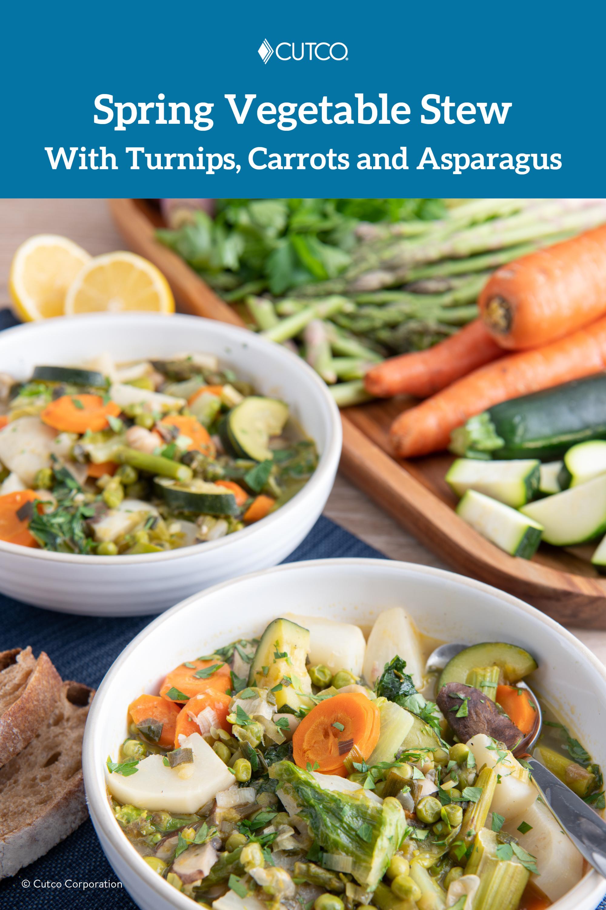 Spring Vegetable Stew with Turnips, Carrots and Asparagus
