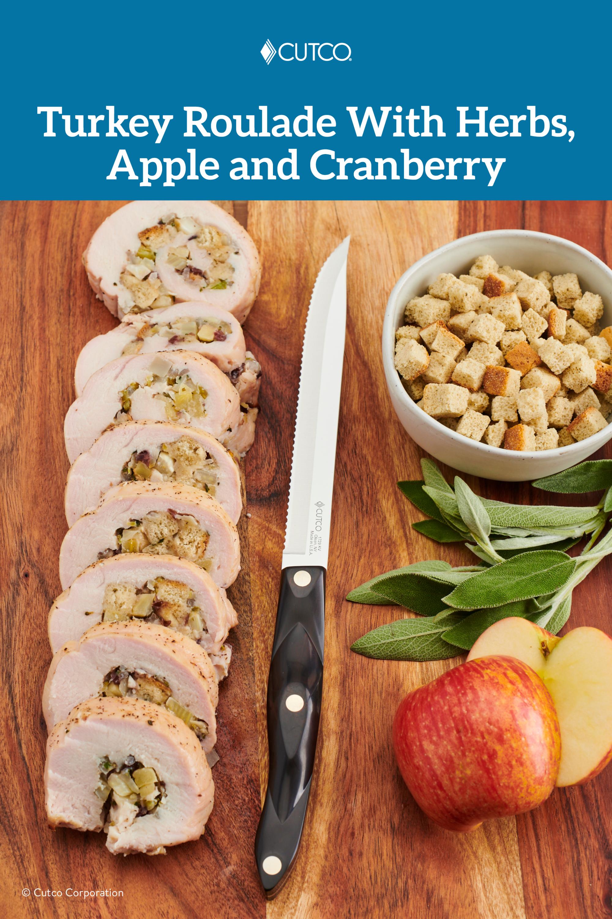 Turkey Roulade With Herbs, Apple and Cranberry