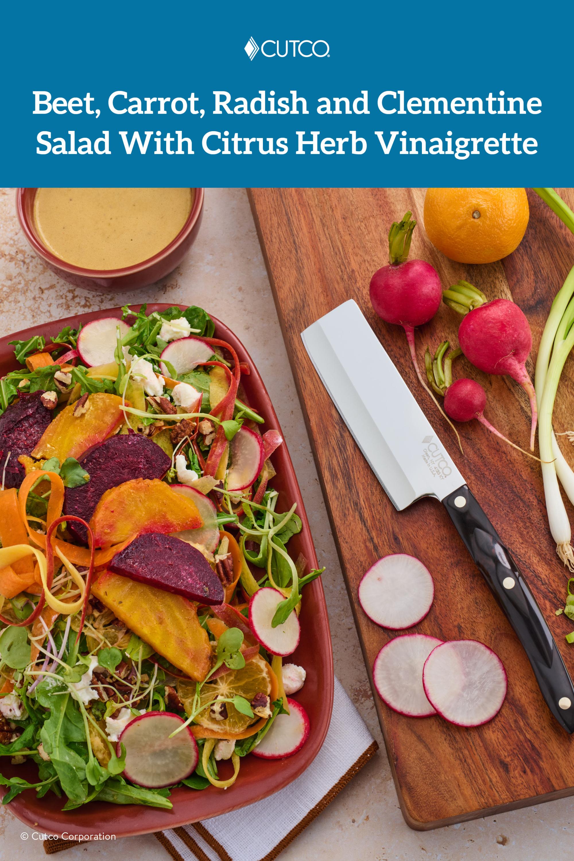 Beet, Carrot, Radish and Clementine Salad With Citrus Herb Vinaigrette