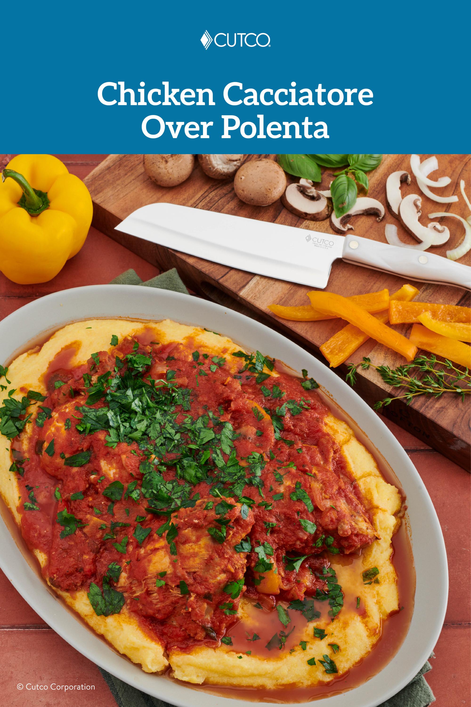 Chicken Cacciatore Over Polenta